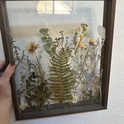 Matte Black Double Glass Floating Frame, Pressed Flower Frames for ...