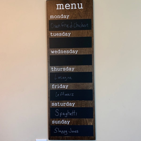 Menu Board - Chalkboard - Weekly Planner - Made to Order - Family ...