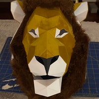 Lion Mask Papercraft PDF Template, DIY Low Poly Mask, Lion King, Lion ...