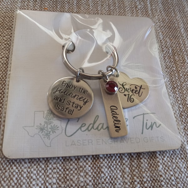 Sweet 16 Keychain | Sweet 16 Gift | Personalized Sweet 16 Keychain ...
