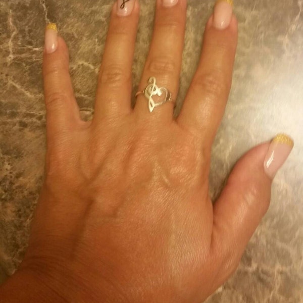 Music Note Ring - Heart Music Ring - Love of Music Necklace - G Clef ...