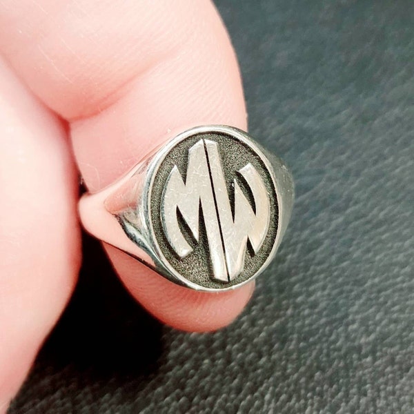 Block Monogram Ring - Ring-personalized Signet Ring-personalized ...