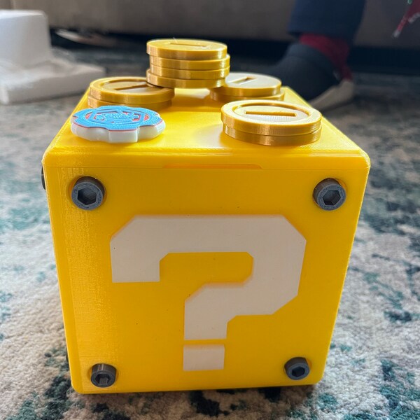 Super Mario Bros Coin Bank Storage Box Question Block | Video Game Room ...