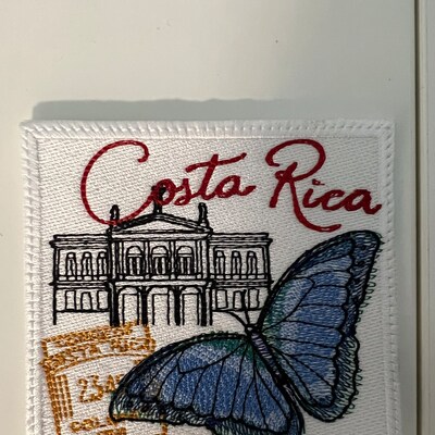 Costa Rica Stamp Embroidered Patch - Etsy