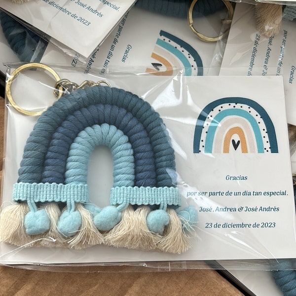 Rainbow Boho Macrame Keyring, Newborn Baby Guest Favors, Wedding Gifts ...