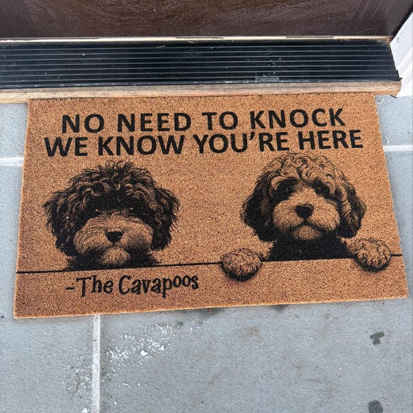 The German Shepherds Door Mat, We Know You ARE Here Shepherd Dogs Door ...