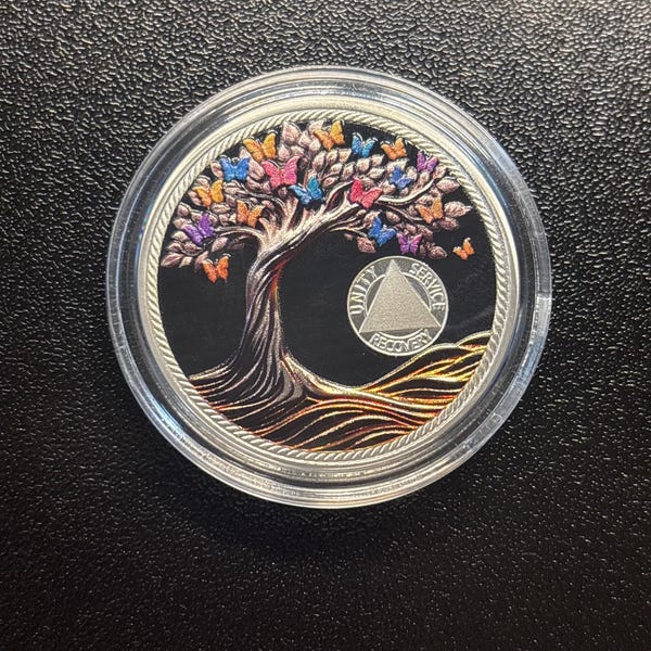 Custom Sobriety Coin, Personalized NA AA Chip Celebrate Sover Recovery ...