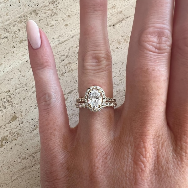 Simple Wedding Ring Set, Minimalist Engagement Ring & Wedding Band for ...