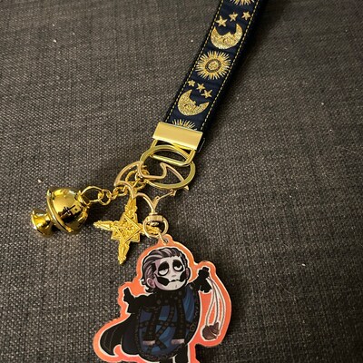 Sun and Moon Key Fob, With Brass Plated Hardware - Etsy