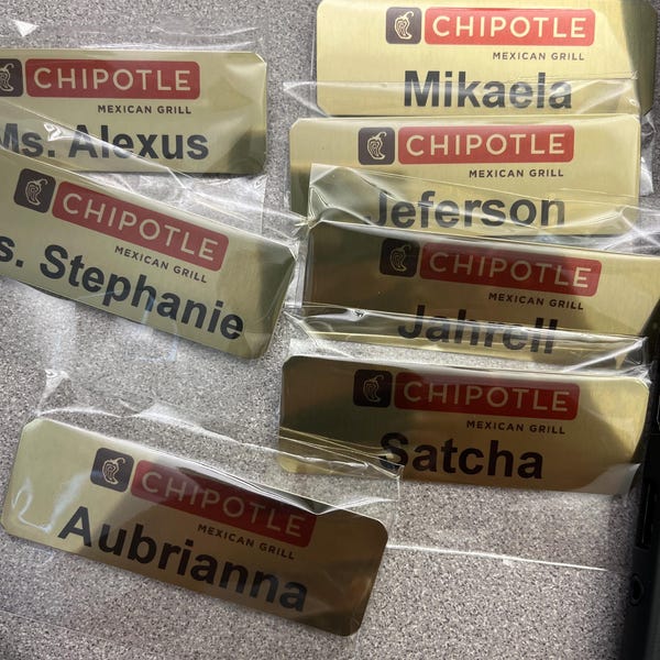 1" X 3" Chipotle Employee Name Badge - Etsy
