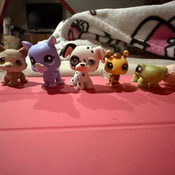 Littlest Pet Shop LPS Custom Accessories 4 Pc Set Lot - 1 Bow 1 Collar ...