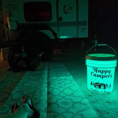 5 Gallon Light up Camping Bucket INCLUDES BUCKET Light Bucket Camp ...