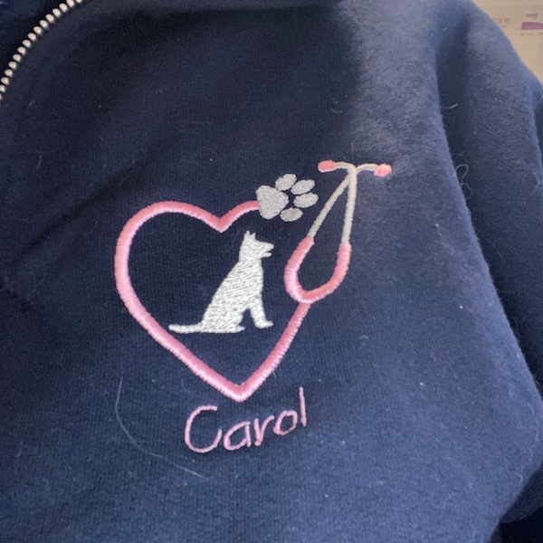 Vet Tech Cat Pullover, Vet Assistant Sweatshirt, Veterinarian Jacket ...