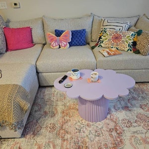 Coffee Table Funky Table Fluted Legs Table Cloud Shaped Table Colorful ...