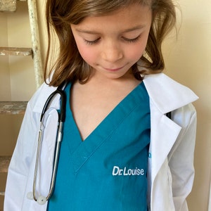 Personalized Kids Lab Coat and Scrub Set for Little Doctors and Nurses ...