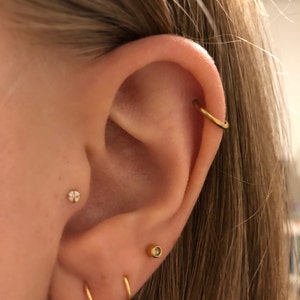 Hoop Earring.huggie Earring.conch Hoop.piercing.nose.helix - Etsy