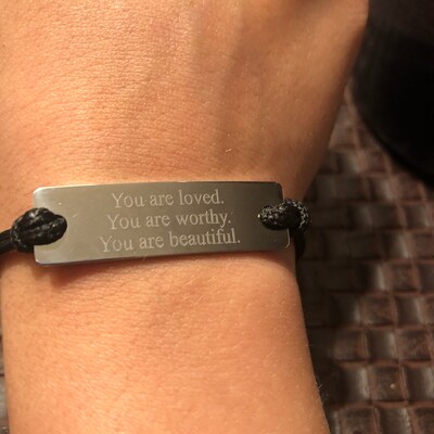 Personalized Quality Single Layer Leather Rope ID Bracelet Free ...