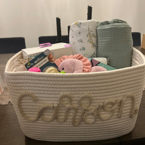 Personalized Basket, Monogrammed Basket, Custom Name Basket, Monogram ...
