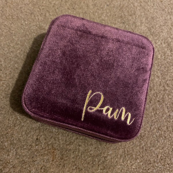 Personalised Velvet Jewellery Box - Etsy