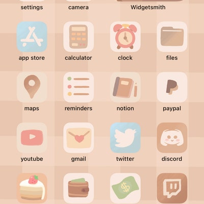 Cute Neutral Hand Drawn Ios & Android App Icons Home Screen - Etsy