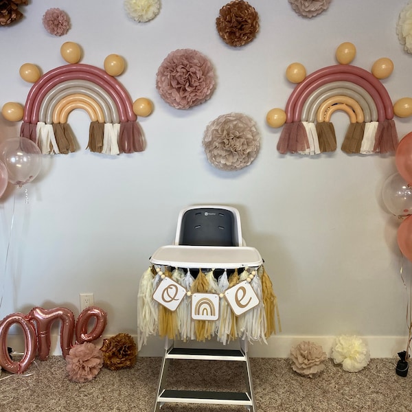 Boho Rainbow Balloon Kit | Boho Birthday Balloons | Muted Colours ...