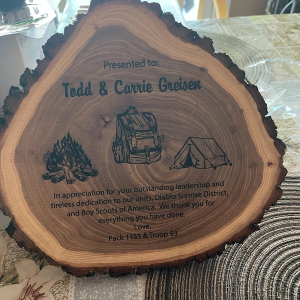 Retirement Gift for Men Tree Slice Plaque May You Be Proud of the Work ...