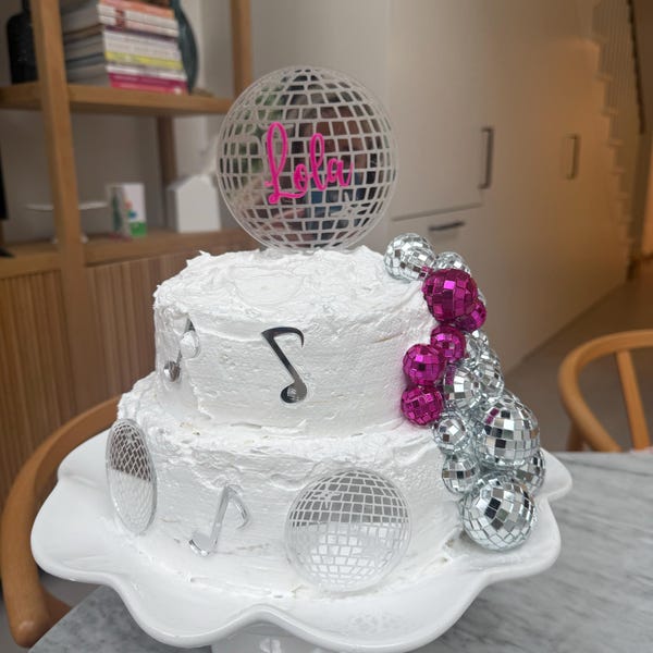 Disco Cake Topper Set, Disco Cake Charms, Cake Topper, Cake Charms ...