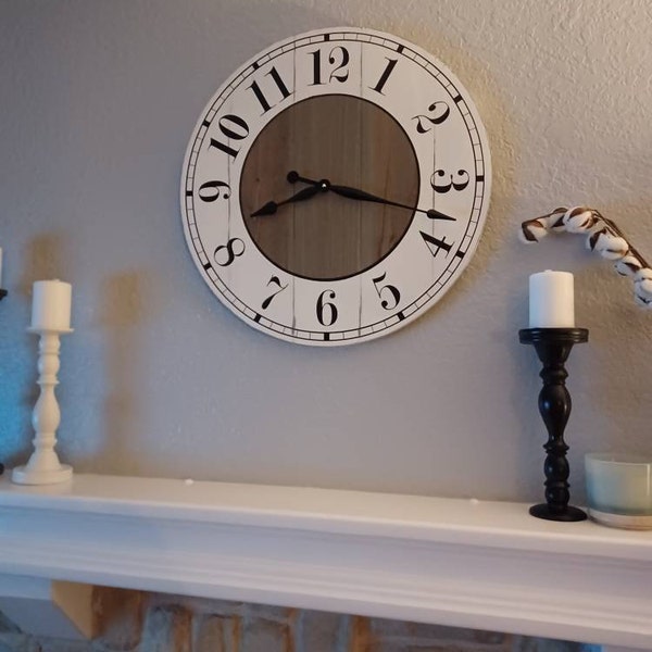 Reclaimed Wood Barn Door Farmhouse Wall Clock With Weathered Finish ...