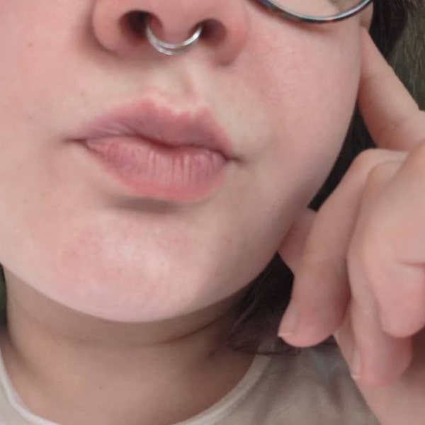 18G Silver Double Hoop Septum Ring/hinged Hoop Clicker/tragus Hoop ...