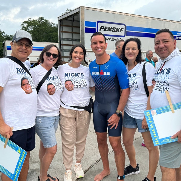 Custom Name Iron Distance Triathlon Support Crew Shirt, Family Matching ...