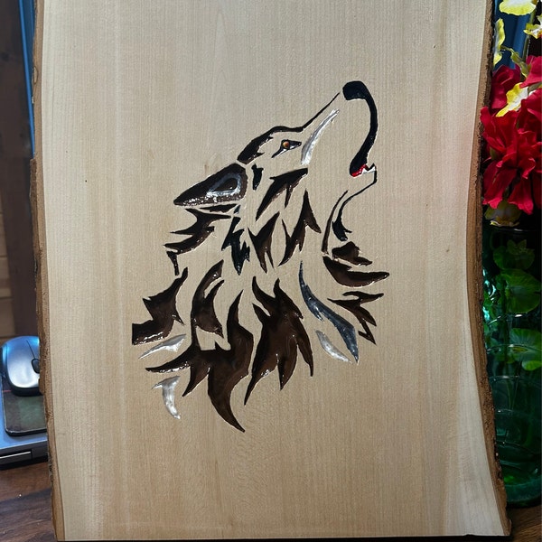 Tribal Howling Wolf Stencil, Tribal Wolf Stencil, Tribal Animal Stencil ...