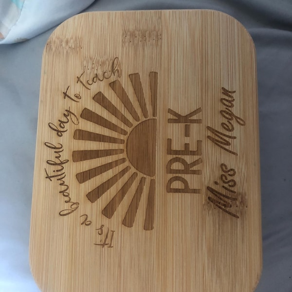 Personalized Glass Food Container With Engraved Bamboo Lid - Etsy