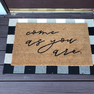 Come as You Are Coir Doormat, Colorful Boho Decor for Your Front Porch ...