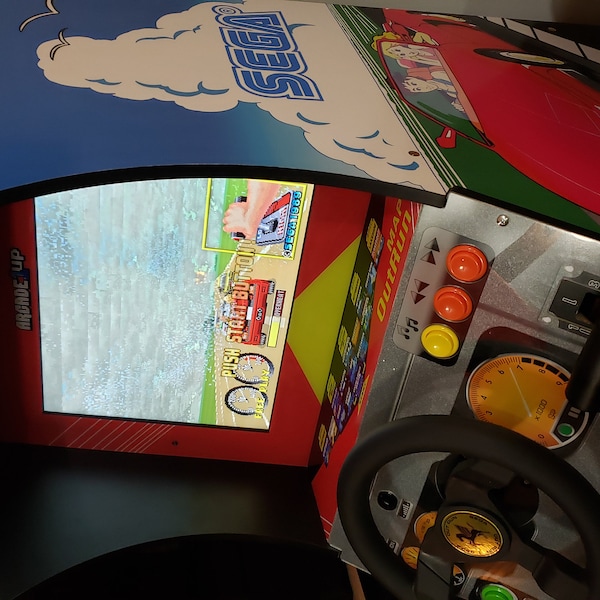 Arcade1up Cabinet Graphics - Outrun Out Run Steering Wheel Graphic ...