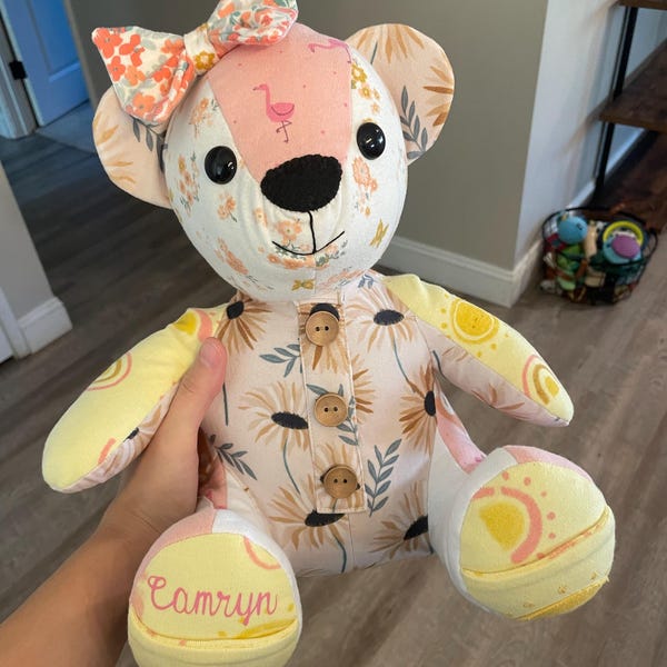 Personalized Keepsake Memory Bear: Handmade Clothing Remembrance Free ...