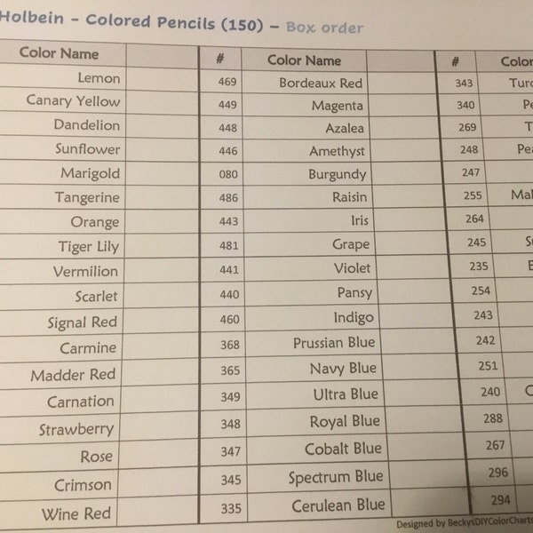 Brutfuner Macaron - 72 Colored Pencil Set - DIY Color Chart / Swatch ...