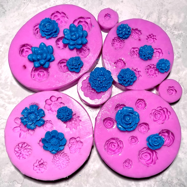 Silicone Molds in the Form of Flowers of Various Shapes and Sizes, as ...