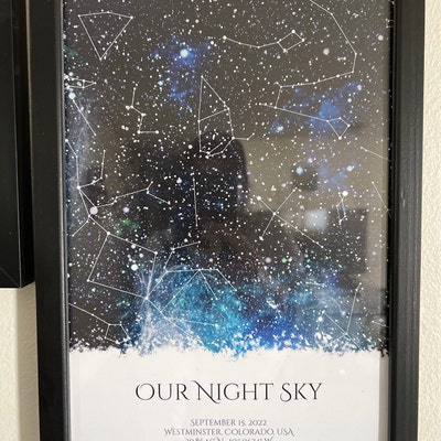 Custom Star Map by Date Night Sky Constellation Map, Personalized Star ...