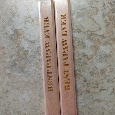 Laser Engraved Wood Carpenters , Plumbers Pencils, Fathers Day ...