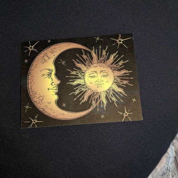 Celestial Sun and Moon Note Cards, Set of 10 - Etsy