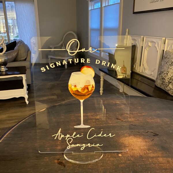 Our Signature Drink! Bar Menu Sign, Cocktail Bar Sign for Wedding and ...