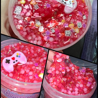 Bingsu Slushie Slime gamer Girl SCENTED Pink Crystal Clear Bingsu and ...