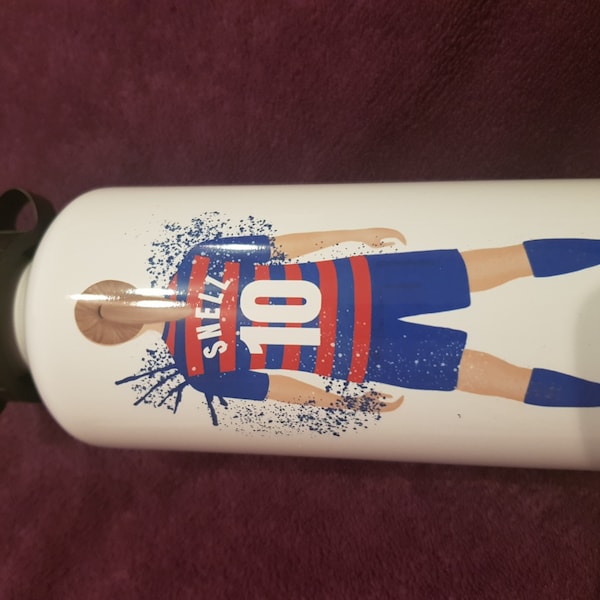 Personalised Girls Football Rugby Water Bottle | Children's Custom ...