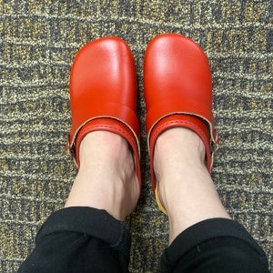 Clogs Red With Turnable Strap - Etsy
