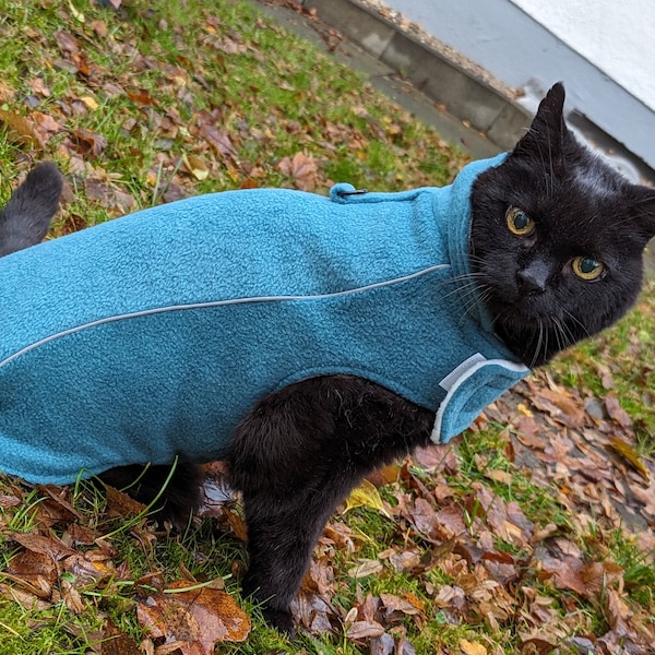 WARM CAT JACKET, Polar Fleece Cat Jacket, Warm Cat Clothes, Winter ...