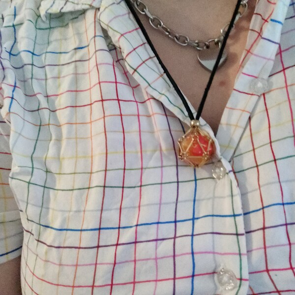 Removable Dice Cage Necklace D20 Jail Pendant Solid Brass and Deerskin Leather - Etsy