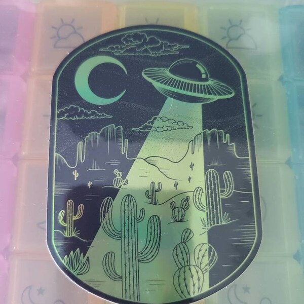 UFO Holographic Sticker - Etsy