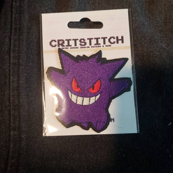 Gengar - Iron on Patch - Shiny Metallic Embroidered. Pokemon Patch. - Etsy