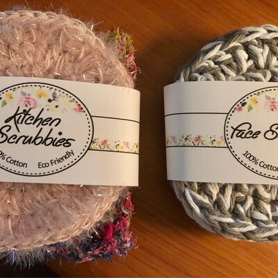 Face Scrubbies, Washcloth, Dishcloth, Kitchen Scrubbies and Shower Puff ...