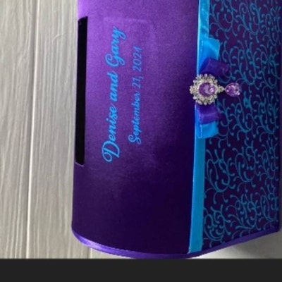 Card Box Wedding Dusty Blue Wedding, Personalized, Wedding Card Box ...